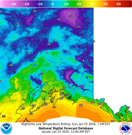 NOAA Graphical Forecast for Eastern Mainland Alaska