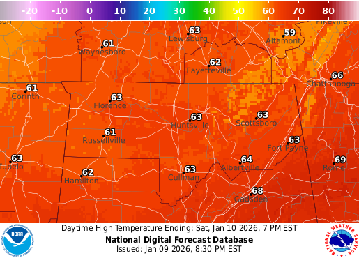 NOAA Graphical Forecast for Huntsville, AL