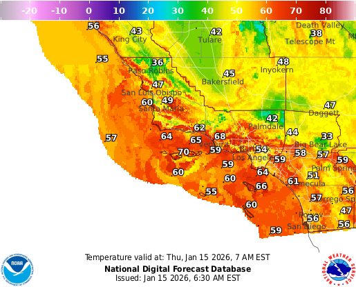 NOAA Graphical Forecast for Los Angeles/Oxnard, CA