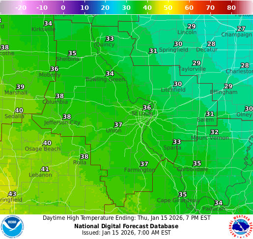 NOAA Graphical Forecast for St. Louis, MO
