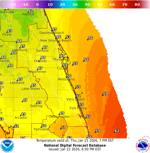 NOAA Graphical Forecast for Melbourne, FL
