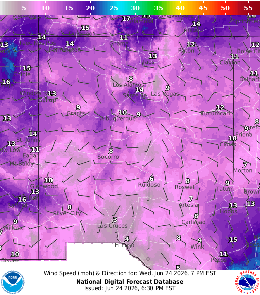 New Mexico Wind Map